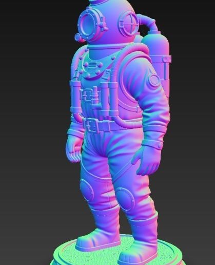 🎩 Deep Sea Hard Hat Diver Figurine - Ultra Detailed STL for 3D Printing ...