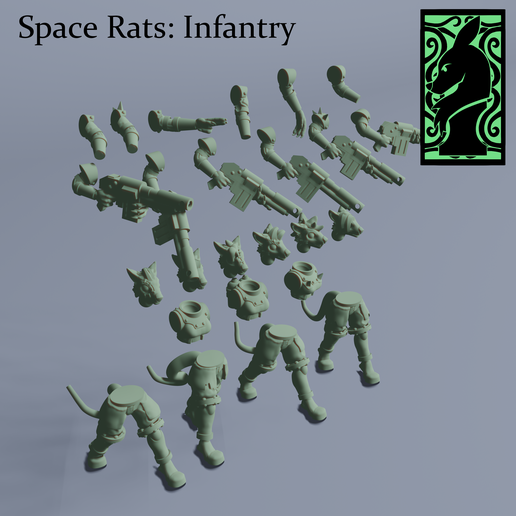🛰 Space Rats - Infantry・ 3D File for 3D printing・Cults