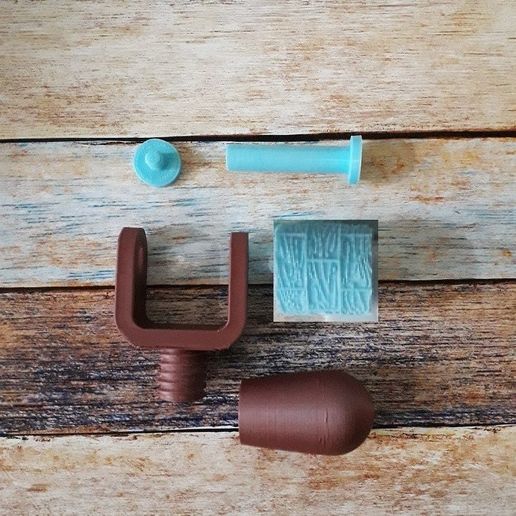 🍰 HANDLE TEXTURE ROLLER - Punho e rolo texturizados・Arquivo STL para ・Cults