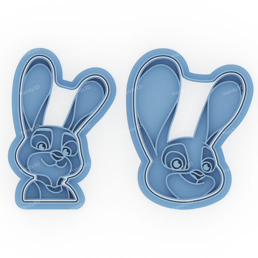 👤 Judy Hopps Face & Bust Cookie Cutter Set - 2 Designs (8cm)・ STL File ...