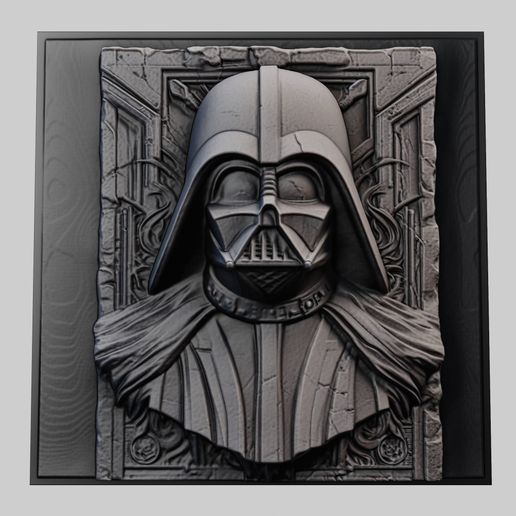 ⭐ Star Wars Darth Vader 3d printer relief medallion stone tablet obj ...