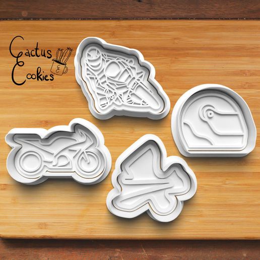 3D file Motorbike Cookie Cutter set 0744 🍪 ・3D print model to download・Cults
