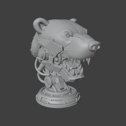 🐻 bear head mech・ STL File for 3D printing・Cults