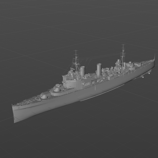🚢 Digital model of the British cruiser "London"・ OBJ File for 3D ...