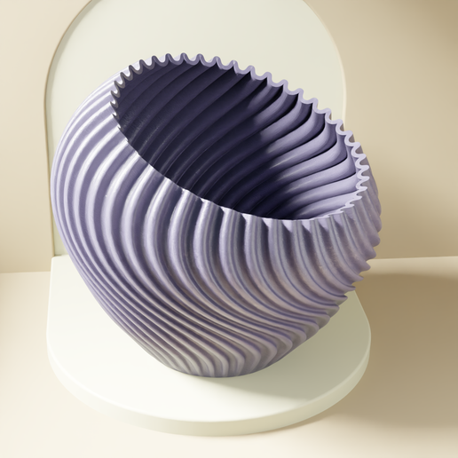 STL file Swirl Wave Planter 🌊 ・3D print design to download・Cults