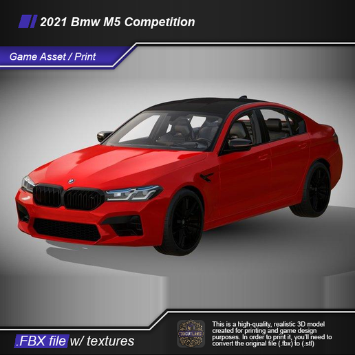 🚗 2021 bmw m5 competición・Archivo 3D para Impresión 3D・Cults