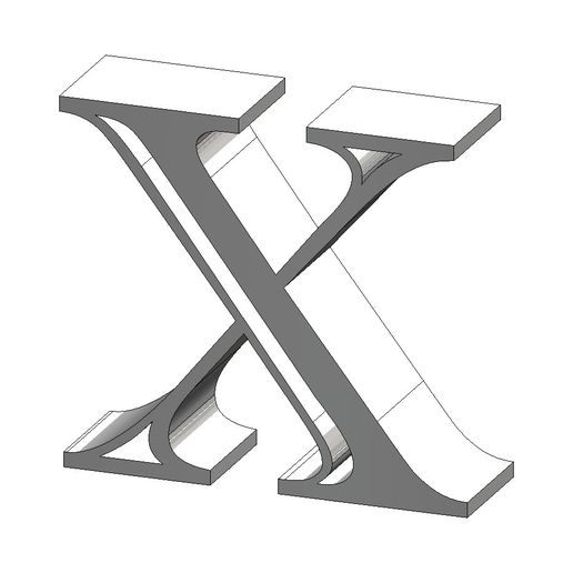 🧑‍🎨 X Buchstabe Imprint MT Shadow Font Letter・ STL File for 3D printing ...