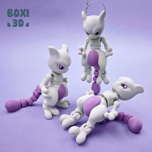 👹 MEWTWO - FLEXI - ARTICULATED - CUTE-PRINT IN PLACE・ 3D File for 3D ...