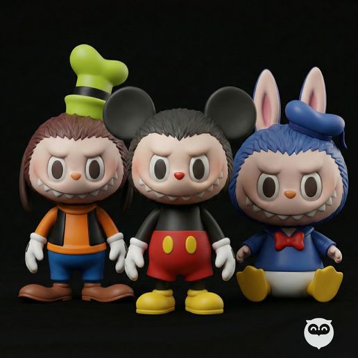 🐁 LABUBU DISNEY PACK - MICKEY MOUSE, DONALD ET GOOFY・Fichier OBJ pour ...