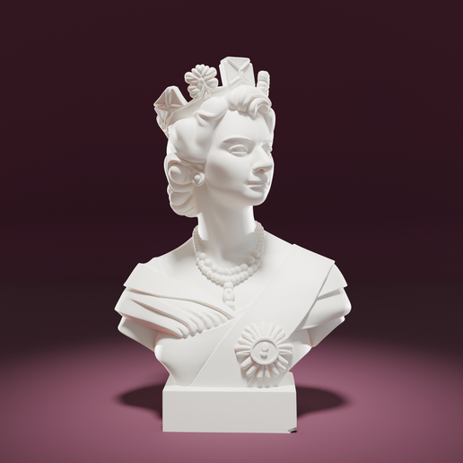 👤 Bust of Elizabeth statue・ STL File for 3D printing・Cults