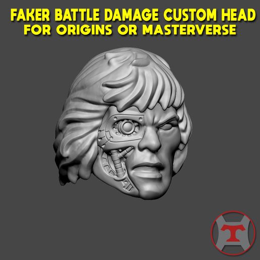 🐉 Faker Battle Damage Custom Head Origins Masterverse・ 3D File for 3D ...