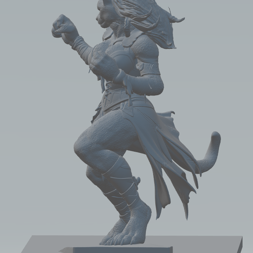 🎲 Liora Kaelith - Furry pin-up Warrior 3D Figurine STL・ STL File for 3D ...