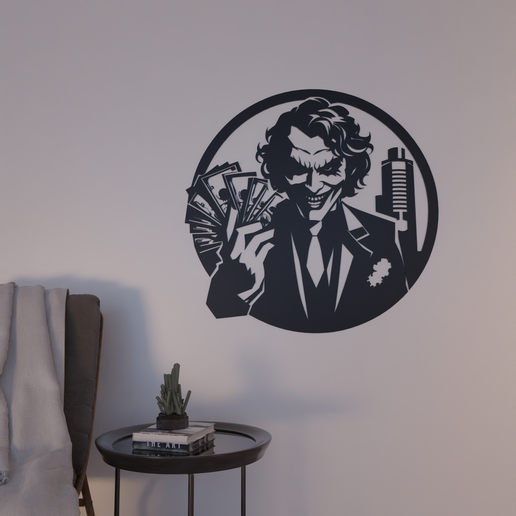 STL file Batman Joker Face DC 2d Wall Art Batman Joker Face Wall Art 🃏 ...