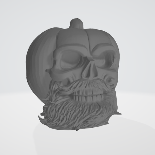 🎃 Pumpkin beard skull・ STL File for 3D printing・Cults