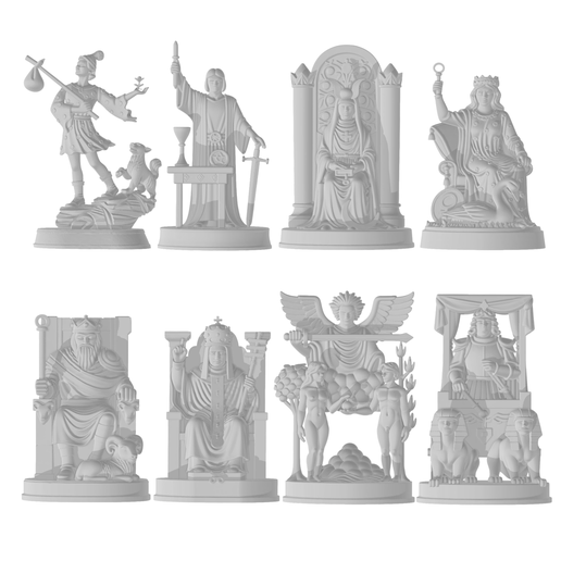🪄 Pack 1° septenary + Fool Tarot Figures・ STL File for 3D printing・Cults