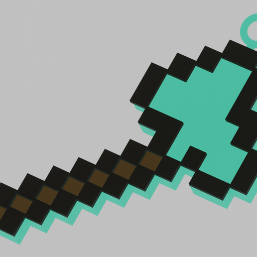 Archivo OBJ Hacha de Minecraft para su keycahin en estilo pixel・Diseño ...