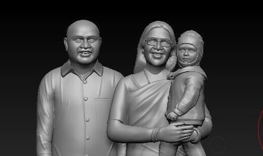 🧑‍🤝‍🧑 couple with kid・ STL File for 3D printing・Cults