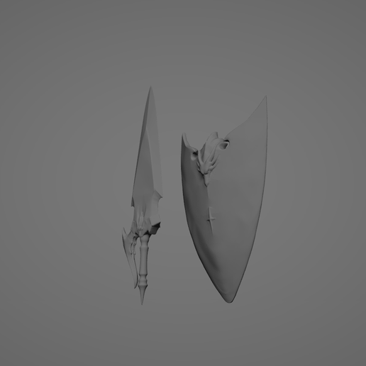 STL file MONSTER HUNTER WORLD GUILD PALACE SWORD AND SHIELD 👹 (OBJ)・3D ...