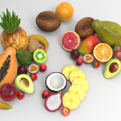 3D file Fruit Set 🍇 ・3D printable model to download・Cults