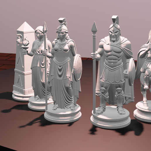 ♟️ Spartan Chess Set・ STL File for 3D printing・Cults