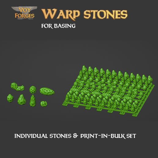 🎲 Warp Stones for Basing (print-in-bulk)・ STL File for 3D printing・Cults