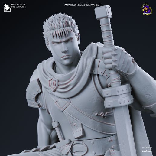 👾 Guts | Berserk: The Golden Age Arc | 263mm・ 3D File for 3D printing・Cults
