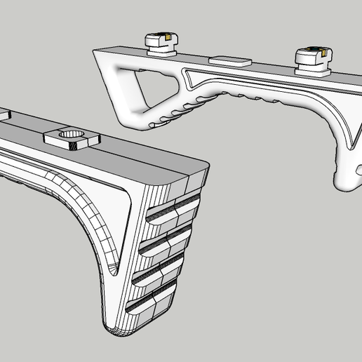 STL file M-LOK Angled Fore Grip ⚽ ・3D printing model to download・Cults