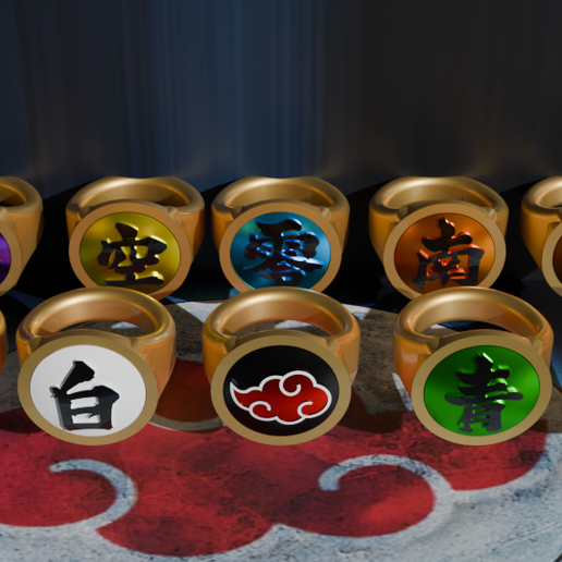 ☁️ Akatsuki rings (Naruto) - Akatsuki Rings (Naruto)・ STL File for 3D ...