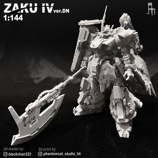 🤖 ZAKU IV HG 153mm (update to 10 Sep 2024)・ STL File for 3D printing・Cults
