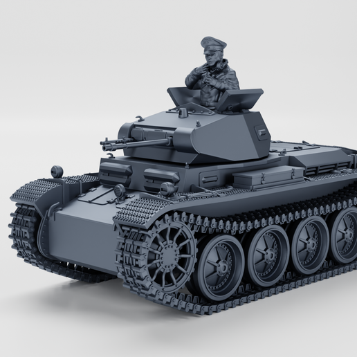 🇩🇪 Panzer II Ausf.D (Sd.Kfz.121) + 3 Tankmen (Germany, WW2)・ 3D File ...