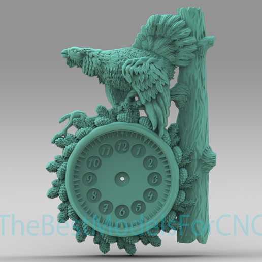 📁 3D Model STL File for CNC Router Laser & 3D Printer Rooster Clock on ...