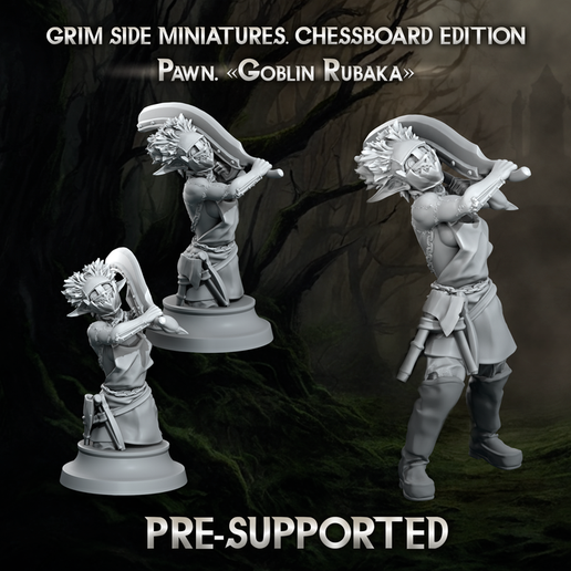 👺 Goblin Rubaka.75MM+CHESS FORMAT・ 3D File for 3D printing・Cults