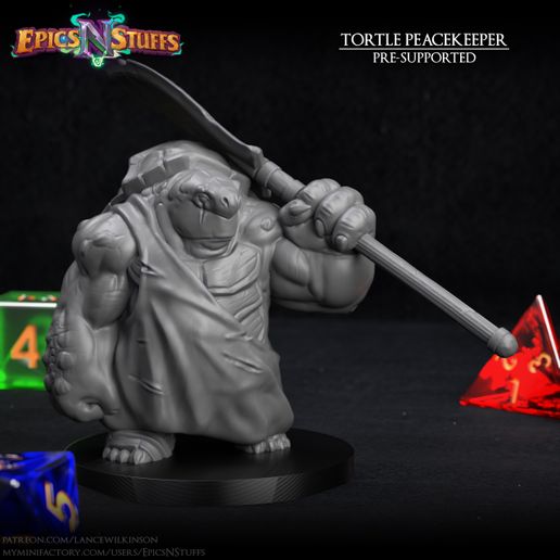 🎲 Miniatura Tortle Peacekeeper Variant - Preapoyada・Archivo STL para ...