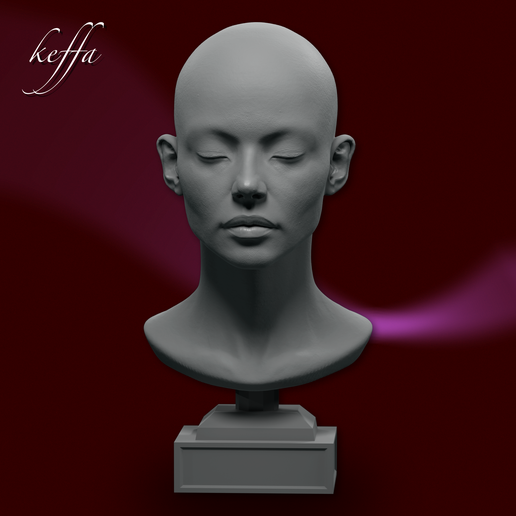 ♀️ Realistic Female Bust with Stand - 12M Polys, High/Medium Poly, Skin ...