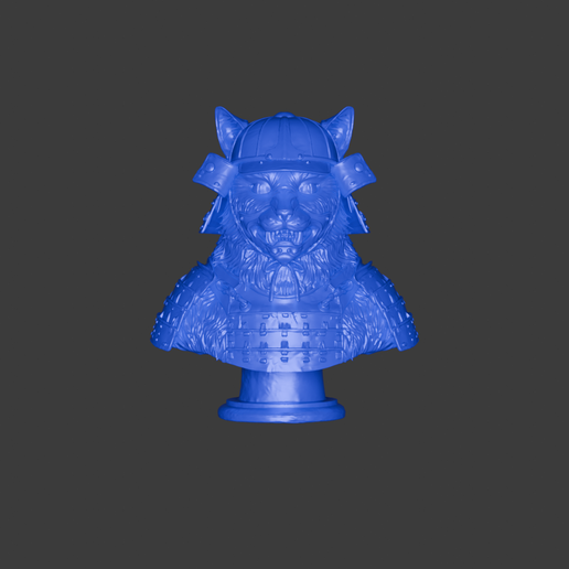 🗡️ Fierce Samurai Cat Bust - Traditional Japanese Warrior Feline stl ...