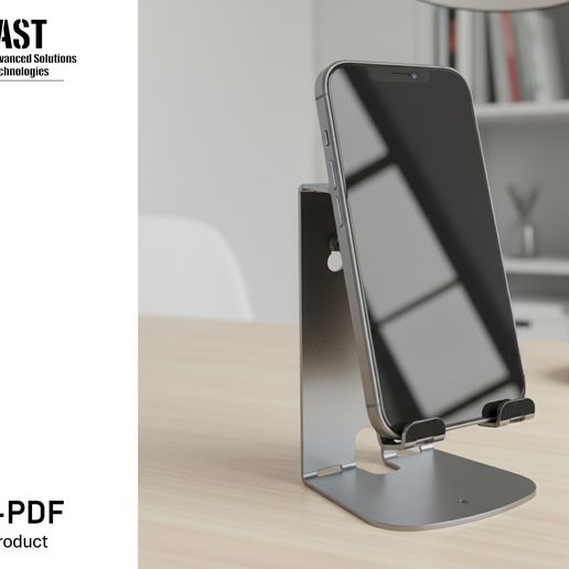 📞 2mm Sheet Metal Phone Stand CAD File, Wall Mountable,Charge Cable ...