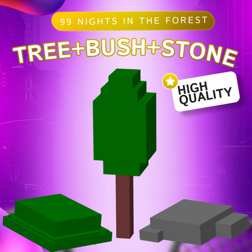 🌳 Arbre de pierre Bush 99 nuits dans la forêt Roblox・Fichier 3MF pour ...