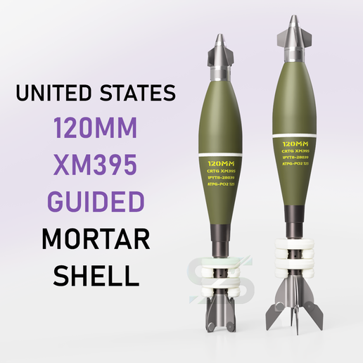 🐚 United States 120mm XM395 APMI Guided HE Mortar Shell・ STL File for ...