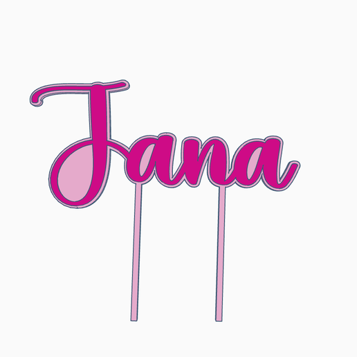 🍰 Jana Cake Topper・ STL File for 3D printing・Cults