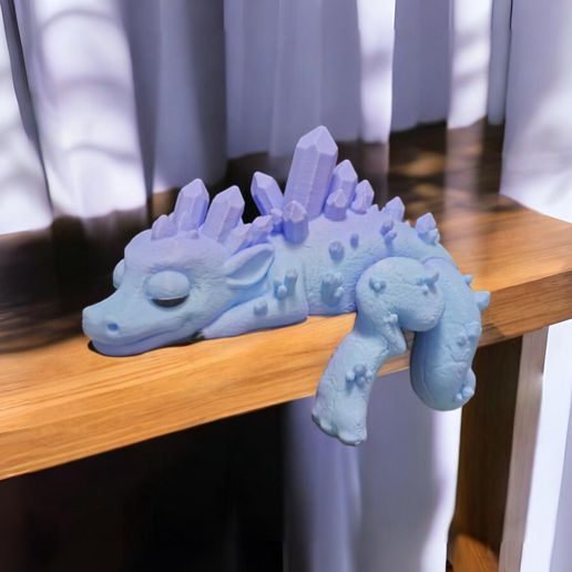 Sleeping Crystal Dragon On A Shelf 🐉v7・ 3D File for 3D printing・Cults