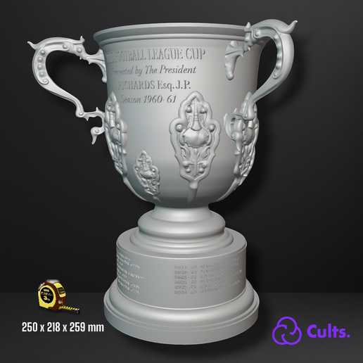 🏆🔥 Raise the Glory! 3D Replica Football Champions Trophy ⚽🎯・ STL File ...