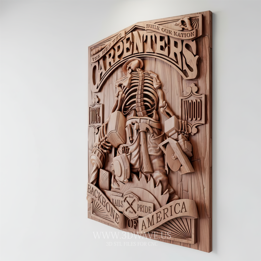 💀 Squelette de charpentier - Modèle 3D pour CNC | Atelier Humour ...