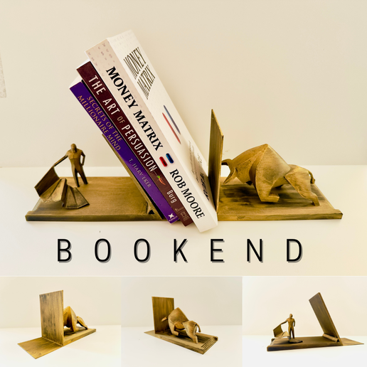 STL file The Balance of Power: Customizable 3D Bookend ⚖️ (3MF ...