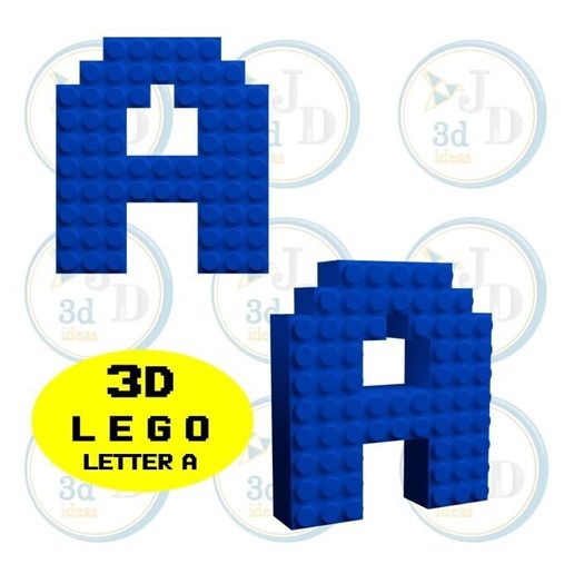 STL file L-E-G-O Style Letter A - STL File for 3D Printing Letters ...