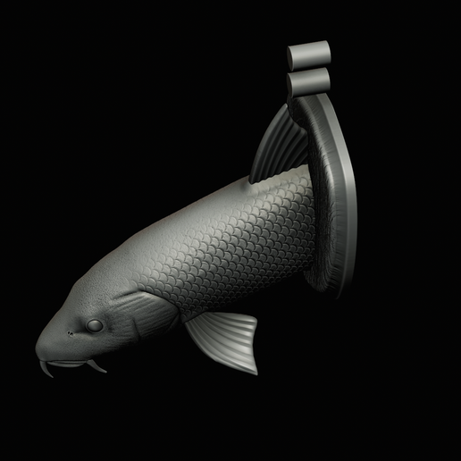 🐠 fish Common barbel / Barbus barbus head trophy woodbase statue ...