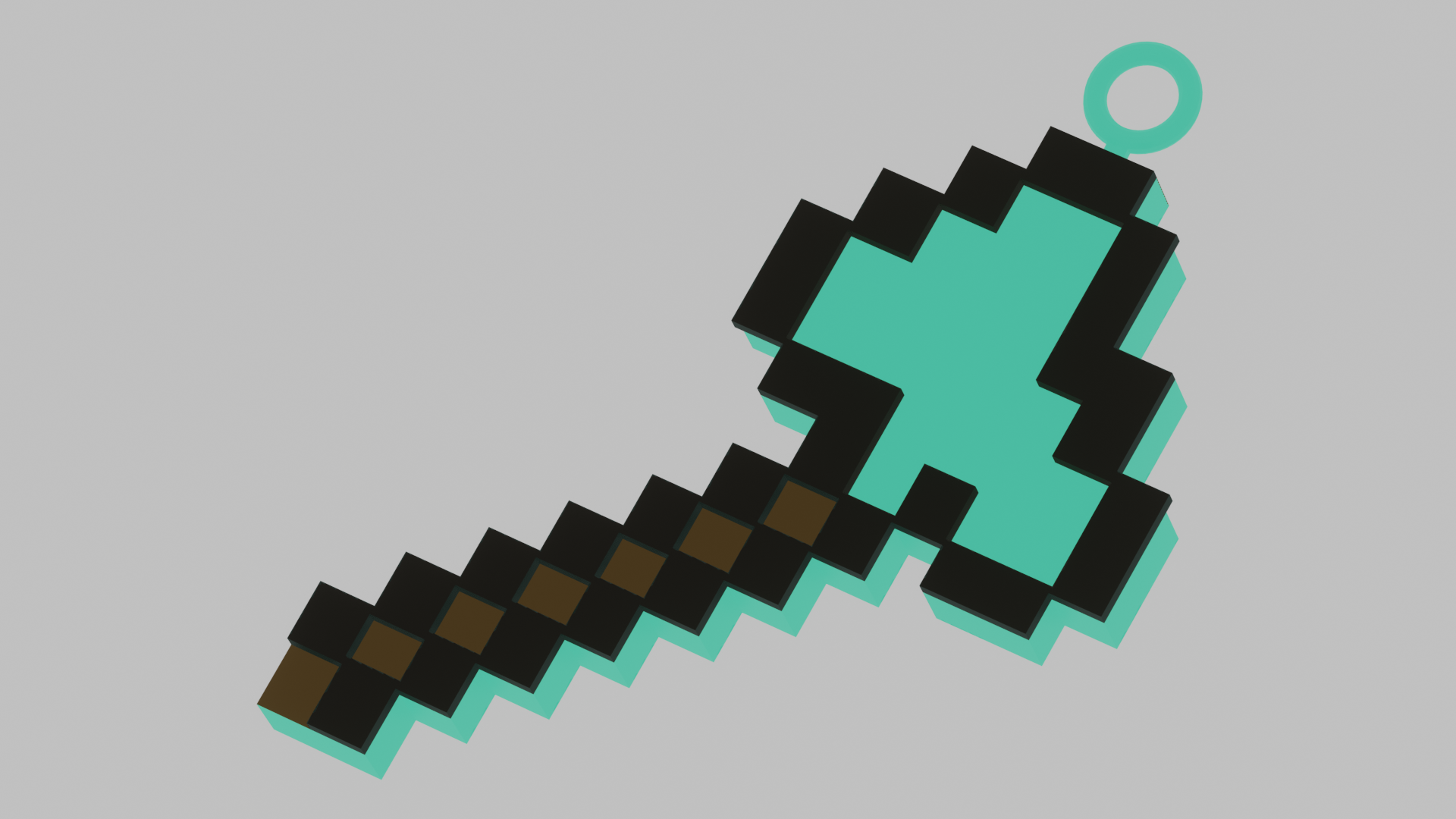 Archivo OBJ Hacha de Minecraft para su keycahin en estilo pixel・Diseño ...