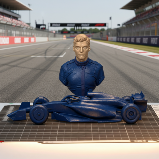 👤 Max Verstappen F1 Kit – Bust + Formula 1 Car (Multi-Part 3D Model ...