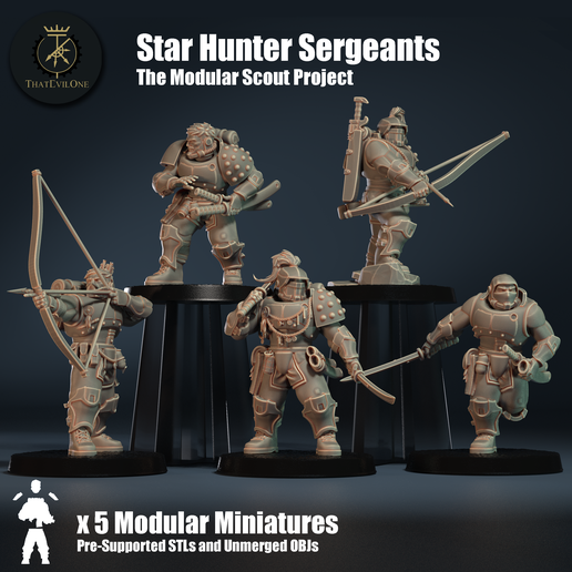 ⭐ Modular Scout Star Hunter Sergeants - Presupported・ 3D File for 3D ...