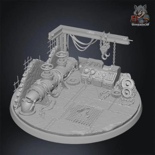 🧑‍🏭 Large Industrial Base - Industrial Stage Stand・Free STL File for 3D ...