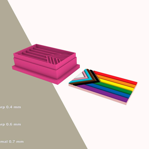 💍 Polymer Clay Cutters LGBT Progress Pride Flag | 6 Size 3 Cutter ...